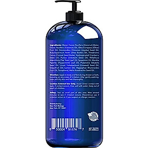 New York Biology Tea Tree Mint Body Wash for Men and Women - Moisturizing Body Wash Helps Fight Athletes Foot, Itchy Skin, Jock Itch, Toenail Fungus, Ringworm, Body Odor, Acne and Eczema - 16.9 Fl Oz