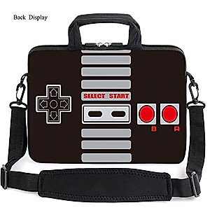 AMARY 14" 15" 15.4" 15.6" laptop sleeve chromebook case adjustable shoulder strap with handle accessory pocket for men women (Games)