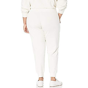 The Drop Women's Grace Supersoft Stretch Rib-Cuff Jogger, Ivory, M