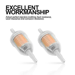 Gas Inline Fuel Filters, 10Pcs 1/4"and 5/16Inch Engine Filter for Kawasaki Kohler Briggs & Stratton John Deere Fuel Line, Replacement for Lawnmowers Riding Mower Garden Lawn Tractor ATV Motorcycle