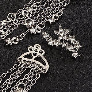 Denifery Shining Stars Tassel Earrings Hanging Exquisite Earrings,for Women (Silver)