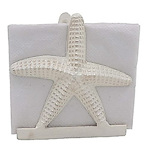 THDC Nautical Napkin Holder, Lunch, Dinner, Nautical Collection Napkin Holder, Made Of Metal (Star Off-White)