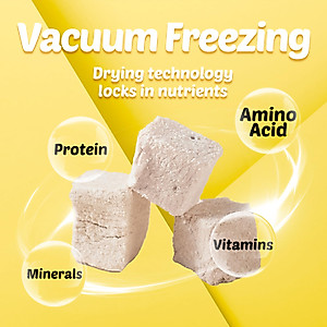 Loves4Pets Freeze Dried Chicken Cube Cat & Dog Treats 200g (7oz)– Grain-Free, Healthy, High Protein Training Food – Also Great for Small Animals Aquatic Turtle Food