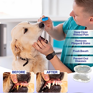 1TO3GO Finger Toothbrush for Dogs, Silicone Dog Toothbrush, Dog Teeth Cleaning Kit Protects Gums Dog Dental Care (Multi-Color Orange or Pink, 4-Pack)