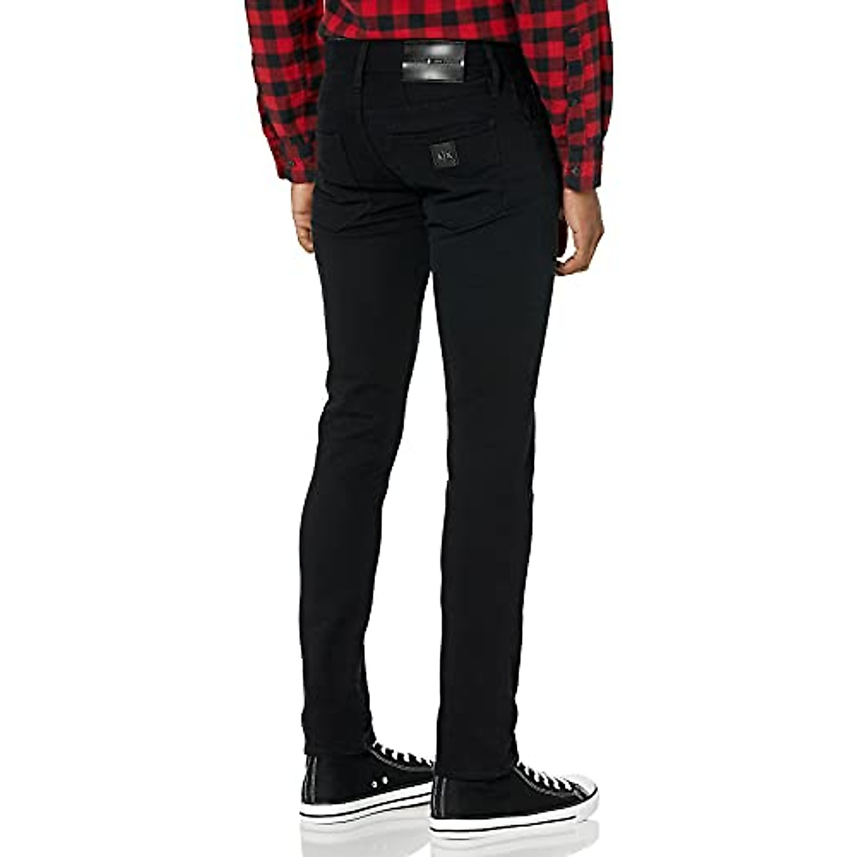 A|X ARMANI EXCHANGE mens 5 Pocket Pocket Skinny Denim Jeans, Black, 30 Short US