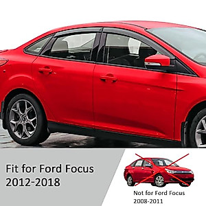 Voron Glass Tape-on Extra Durable Rain Guards for Ford Focus 2012-2018, Window Deflectors, Vent Window Visors, 4 Pieces - 120188
