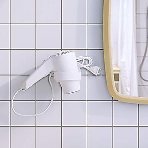 Fysupotsu Hair Dryer Holder Wall Mount,Self Adhesive Hair Tool Organizer Storage,Bathroom Hair Accessories Organizer,Blow Dryer Holder No Drilling (Black)