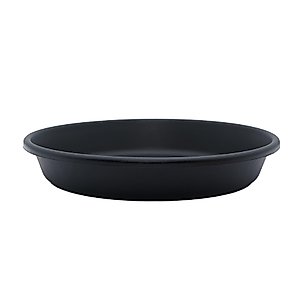 The HC Companies 12 Inch Round Plastic Classic Plant Saucer - Indoor Outdoor Plant Trays for Pots - 12.5"x12.5"x2.13" Black