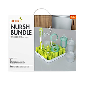 Boon NURSH Silicone Bottles and Grass Bundle Bottles & Cleaning Accessories Starter Set