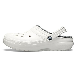 Crocs Classic Lined Clog White/Grey Men's 7, Women's 9 Medium