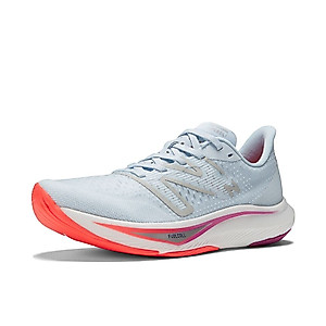 New Balance Women's FuelCell Rebel V3 Running Shoe, Starlight/Electric Red/Magenta Pop, 8.5