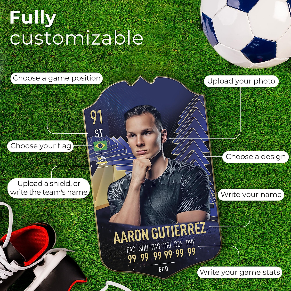 crypto Personalized Soccer Plaque 2023 Improved Model | Ultimate Team Card Famous Video Game | Soccer Decorations for Bedroom | Soccer Gifts for Boys & Girls | Multiple Size & Shapes Options
