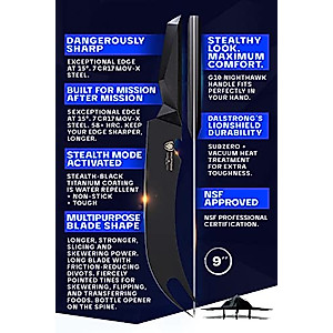 DALSTRONG BBQ Pitmaster & Meat Knife - 9 inch - Shadow Black Series - Black Titanium Nitride Coated - High Carbon - 7CR17MOV-X Vacuum Treated Steel - Razor Sharp Kitchen Knife - Sheath - NSF Certified