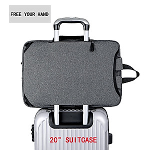 Hybrid Briefcase Backpack Convertible Large 17inch College School Computer bag Multi-Functional Travel Rucksack (Grey)