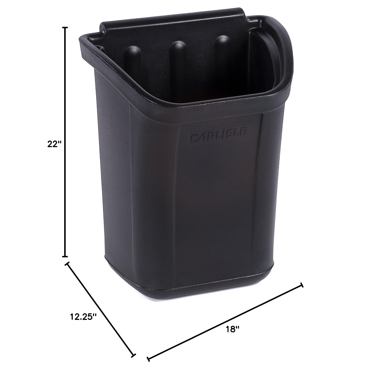 CFS CC11TH03 Trash Bin for Bussing Cart, 7 gal Capacity, 22" Height, 18" Width, 12.25" Length, Polyethylene (PE), Black