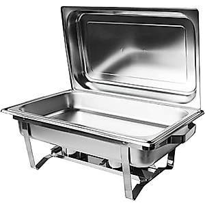 UZOURI Chafing Dish, Stainless Steel Food Warmer Buffet Dish Catering Pan Buffet Heater Stainless Steel Chafing Dish, for Catering Buffet Warmer Tray Dining