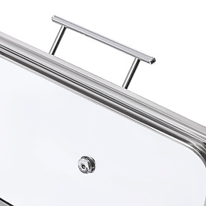 Electric Chafing Dish, 9L Food Warmer with Stainless Steel Buffet Server and Warming Tray, 45-80℃ Adjustable Temperature, Transparent Lid, Chafing Dish Buffet Set for Weddings Parties