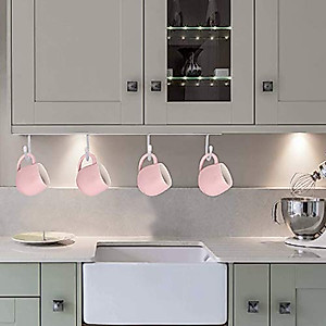 Tonxus Under Cabinet Coffee Mug Holder Rustic Cup Hook Iron Mug Storage Hanger Under Shelf Hanging Mug Organizer Rack for Mugs, Coffee Cups and Kitchen Utensils Display (Gold)