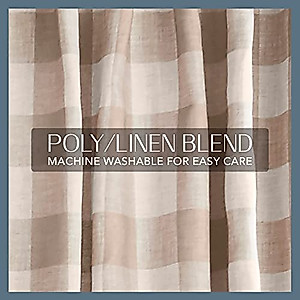 Elrene Home Fashions Farmhouse Living Grainger Buffalo-Check Blackout Window Curtain, Living Room and Bedroom Drape with Rod Pocket Tabs, 52" x 84", Linen, 1 Panel
