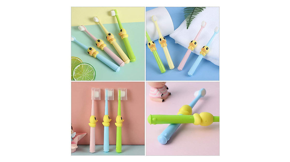 TOYANDONA Cartoon Duck Toothbrushes for Kids - 4pcs Set