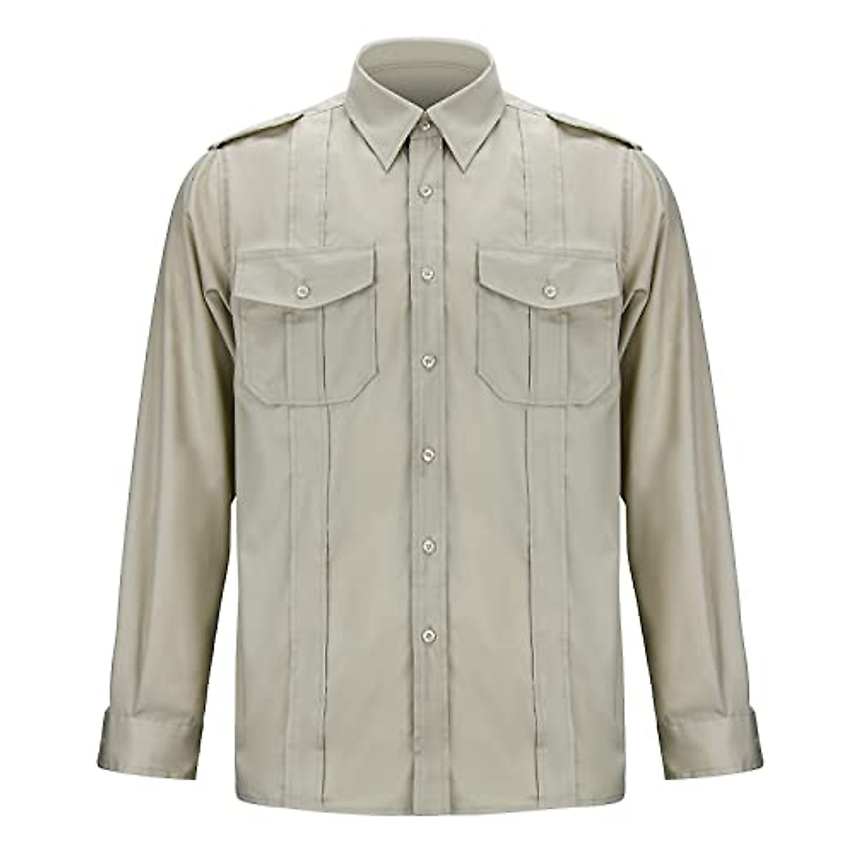 NIHONCOS Mens Shirt Jones Jr. Shirt Raiders Safari Costume Dr. Henry Tops with Pockets Halloween Cosplay Hiking Outfit (XX-Large)