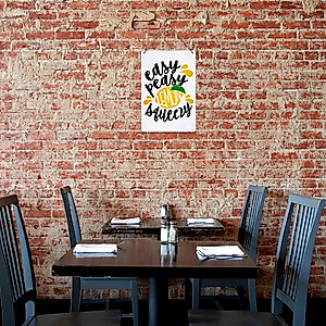 WhatSign Easy Peasy Lemon Squeezy Sign 8"x12" Lemon Saying Signs Wall Plaque,Lemon Kitchen Home Decor Signs,Lemon Decor Signs for Home Kitchen Garden Farmhouse Bar Coffee Shop