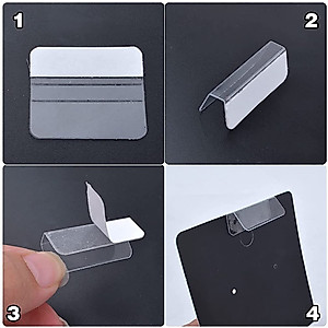 100PCS Plastic Self-Adhesive Jewelry Display Adapter Earring Card Adapter Lip Hanger Clear Jewelry Card Display Adapter Accessories for Earring Necklace Card Display(3cmX2.5cm)