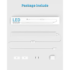 ASOKO Plug-in Under Cabinet Lighting, 16Inch LED Workbench Lights with Super Brighten 700Lumen and Dimmable 6000K Cool White, Memory Function Desk Lamp for Kitchen Sink/Desk/Workbench