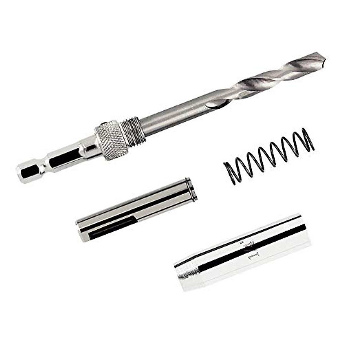 Self Centering Drill Bit with Hex Key 8 Pack, Hinge Set Tools Hole Alignment Bits 5/64'' 7/64'' 9/64'' 11/64'' 13/64'' 5mm 1/4'' for Woodworking Steel Metal