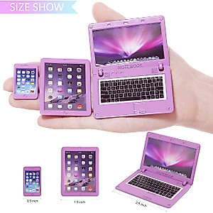 Srua Don 18 Inch Doll Suitcase Travel Luggage Play Set, 18" Doll Mermaid Theme Travel Carrier Storage Accessories for 18inch Doll, Include Case Doll Clothes Hat Sunglasses Camera Pillow Toy Pet, etc