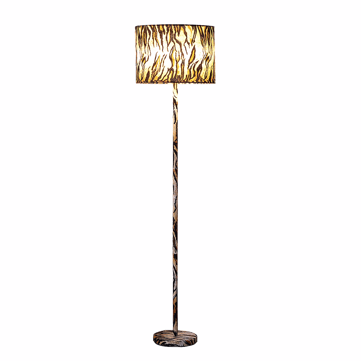 Ore International HBL2457 59" in Faux Suede Tiger Print Floor Lamp