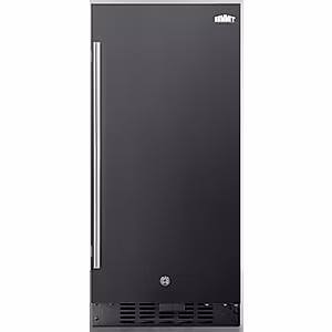 Summit Appliance ALR15B ADA Compliant 15" Wide All-refrigerator for Built-in or Freestanding Use with Digital Controls, LED Light, Right Door Swing, Lock and Black Exterior Finish
