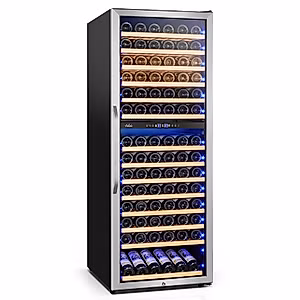Velieta 24 Inch Wine Cooler Fridge Dual Zone, Professional Large Capacity High Wine Refrigerator with Powerful Compressor, Quiet Operation and Elegant Design-KMHJ408D