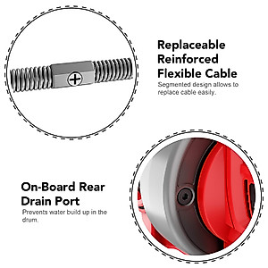 POPULO 20V Electric Drain Snake,25Ft Plumbing Snake Drain Clog Remover Tools with 2.0AH Battery and Charger,Snake Drain Hair Removal Tool for Toilet,Sewer, Bathroom,Sink and Shower 3/4"-2" Pipe