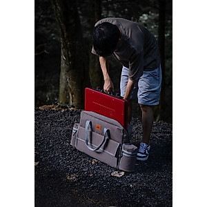 CAMPINGMOON Camping Stove Carry Case for Coleman 2-burner Stove Canvas CM-B Pockets for Gas Fuel