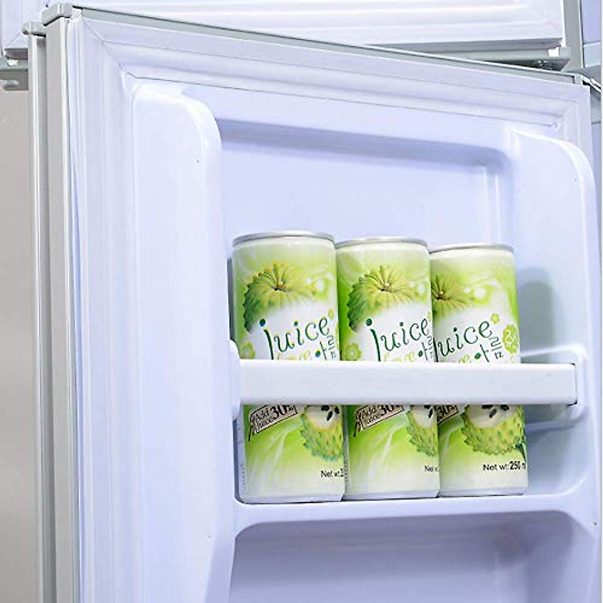 JLFTF Double Door Mini Fridge with Freezer Portable Fridge & Warmer, Mini Refrigerator Dorm, Office, Apartment with Adjustable Removable Glass Shelves