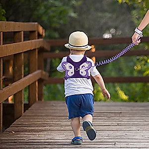Toddler Kids Leash Butterfly Harness Wrist Child Toddlers Leashes Safety Walking Wrist for Kid Girls Boys (Purple)