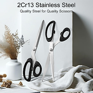 10-Inch All-Purpose Sharp Fabric Scissors - Heavy-Duty Stainless Steel Professional Shears for Cutting Clothes, Leather - Ideal for Tailor, Home, Office Use.