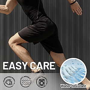 MIER Men's Workout Running Shorts 7 Inch Lightweight Athletic with Zipper Pockets No Liner Quick-Dry Gym Active Shorts Black, M