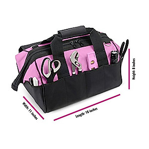 Pink Power Drill Set for Women - 18V Lightweight Pink Cordless Drill Driver & Electric Screwdriver Combo Kit with Tool Bag for Ladies Home Tool Kit - Wireless Pink Drill Set with Battery and Charger