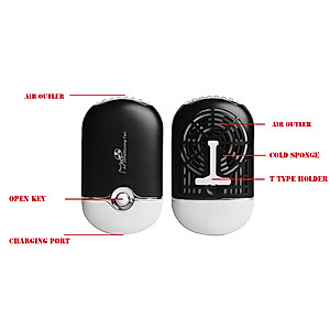 FlyItem® USB Mini Portable Fans Rechargeable Electric Bladeless Handheld Air Conditioning Cooling Refrigeration Fan For Eyelash (Black)