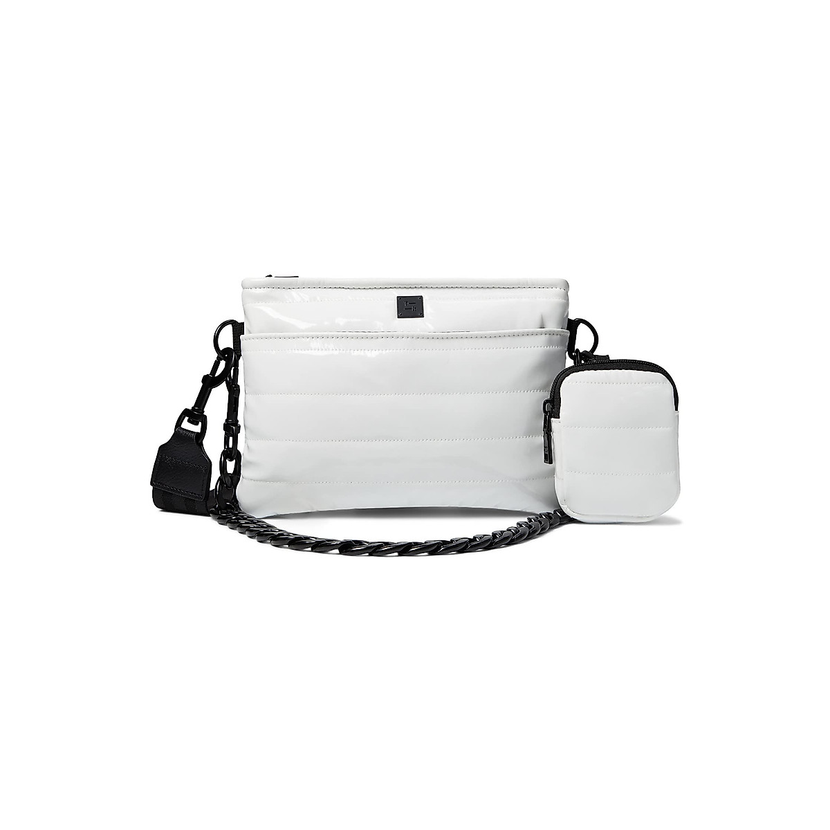 Think Royln Downtown Crossbody - Purse for Women - Polyester Construction - Zippered Back - Detachable Strap White Patent One Size One Size
