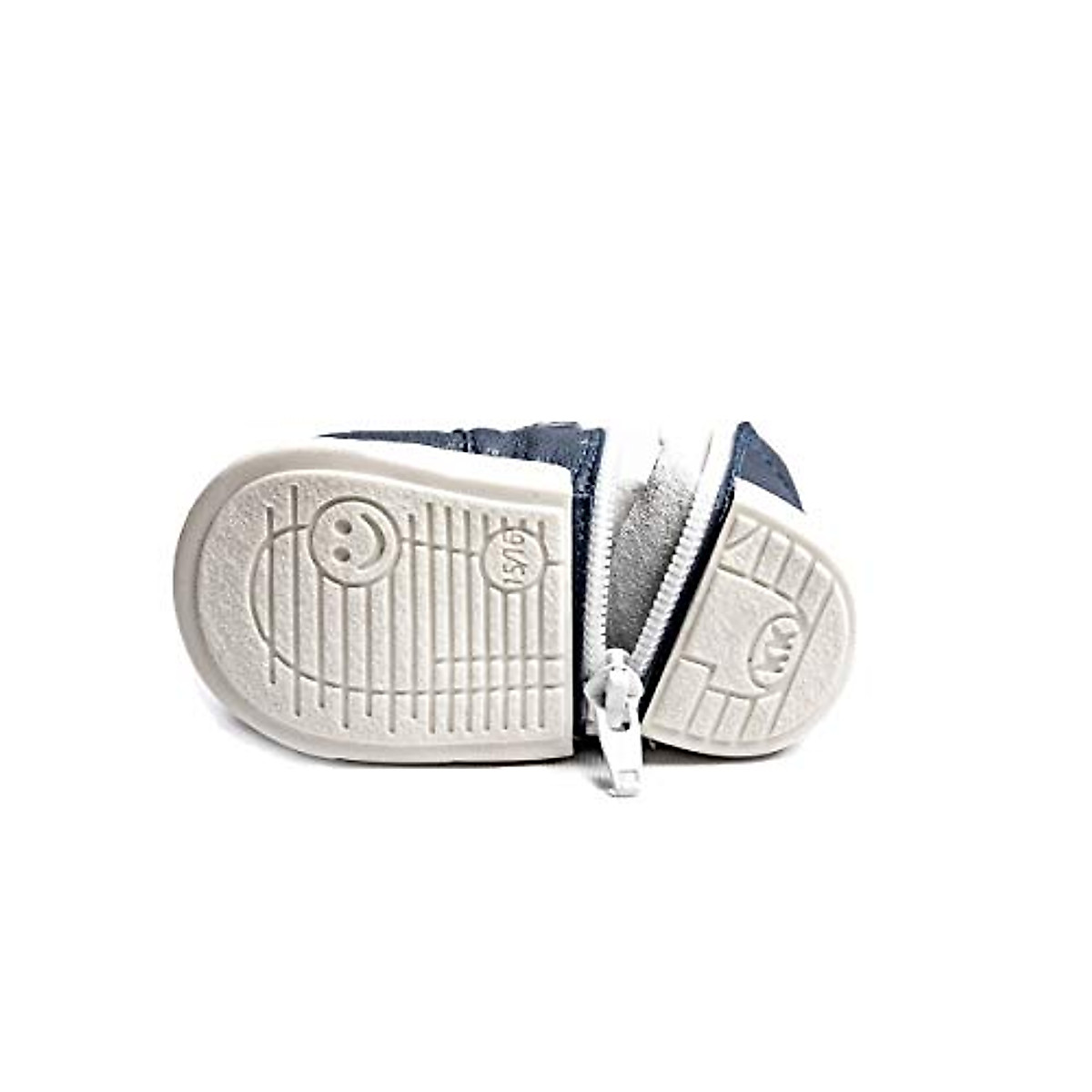 Happy Baby Zippy Shoes, Infant/Toddler, Boys Girls, First Walking Shoes, Unique Zipper Design (Age 6-12 Months (4.8 inches, US Size 4), Sneakers Blue)