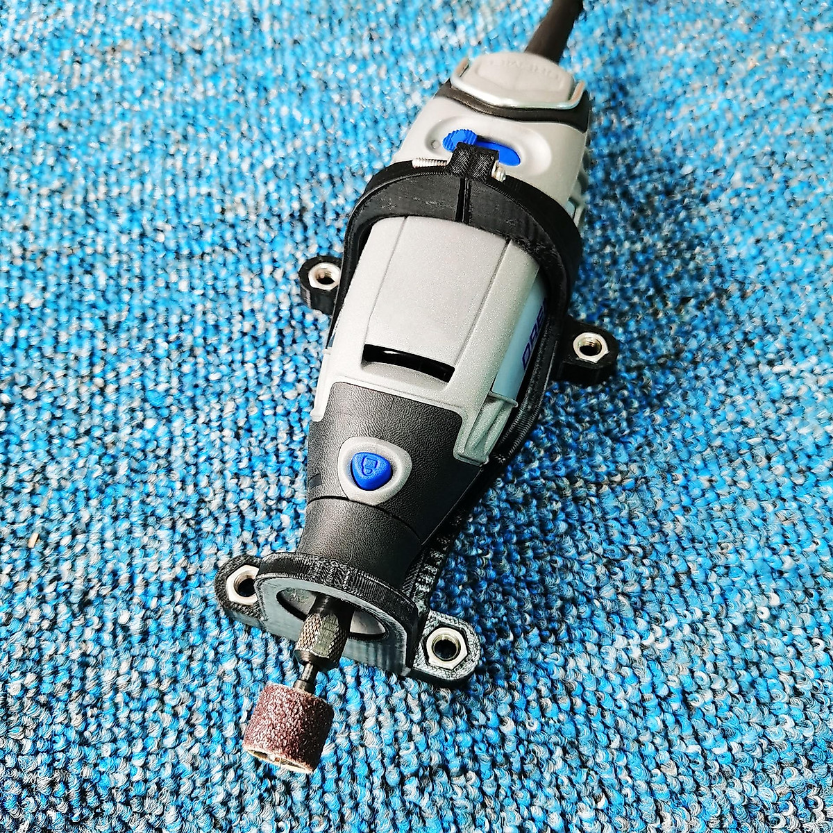 ZYRELYNX Easily Working Mount Compatible with Dremel 3000, Rotary Tools Mount Base Fixed on Table, Bench, An Auxiliary Accessory for Freeing Your Hands(Excluding Rotary Tool), Black