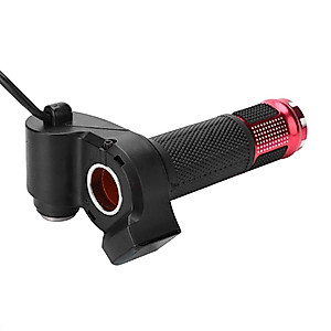VGEBY Throttle Handle, Throttle Accelerator Handle Grips and Cable Set for 12-84V Electric Bike or Scooters(Red) and Spare Parts Ebike Throttle Scooter Throttle Thumb