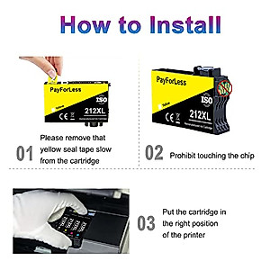 PayForLess 212XL for 212XL T212XL 212 XL for Expression Home XP-4100 Epson XP-4105 Workforce WF-2830 WF-2850 Printer
