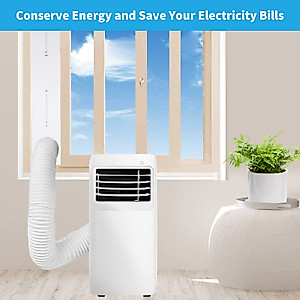 DELAM Portable Air Conditioner Window Kit with Coupler Adjustable Window Seal for AC Unit, Sliding AC Vent Kit for Exhaust Hose (5.1 Inch)