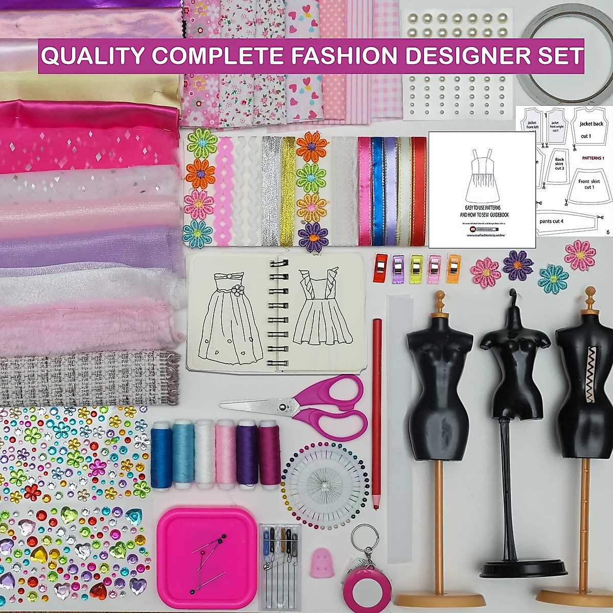 Real Fashionista Fashion Design Kit for Kids, Designed by Fashion Designer, Fashion Sewing Kit for Kids,Fashion Design Kit for Girls, Fashion Designer Kits for Girls
