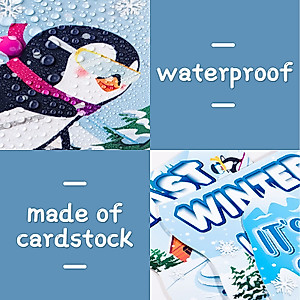 39 Pieces Winter Wonderland Mini Bulletin Board Decor Set Snowman Paper Cut Outs Snowflake Cutouts Penguin Accents Winter Header and Scenes for Classroom Decor School Christmas Winter Party Supplies