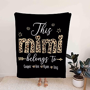 Custom Christmas 2022 Gifts Christmas Blanket for Mimi Blanket Grandparents Blanket Grandma Blanket Grandmother Blanket Personalized Name Blanket Family Blanket Mimi Gifts for Christmas